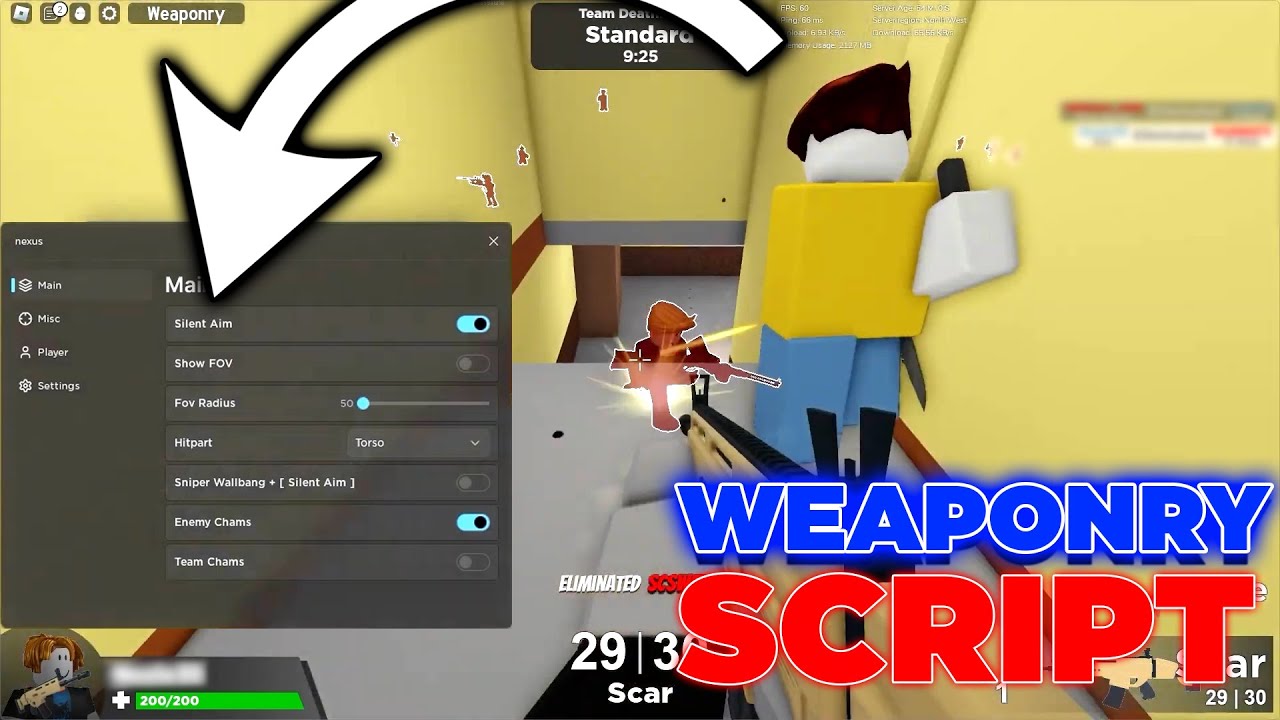 Weaponry Script Hack GUI: Silent Aim, ESP, Chams, Sniper Wallbang, No ...
