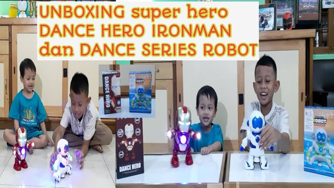 SUPER HERO DANCE HERO IRONMAN dan DANCE SERIES ROBOT - YouTube