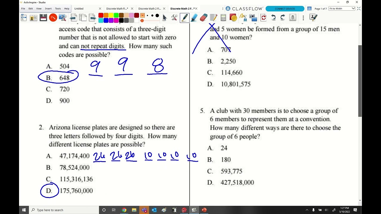 MAT 142 Discrete Final Exam Review - YouTube