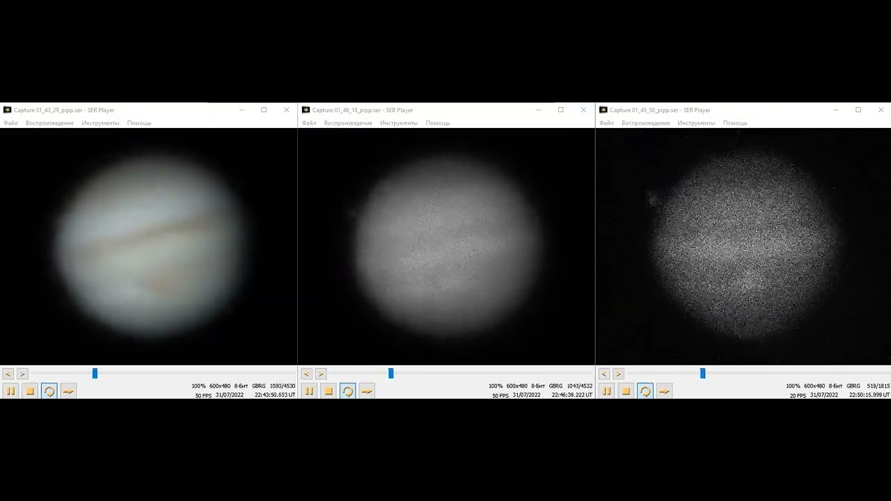 Jupiter with IR-cut, IR-pass 850 nm and CH4 890 nm filters - YouTube