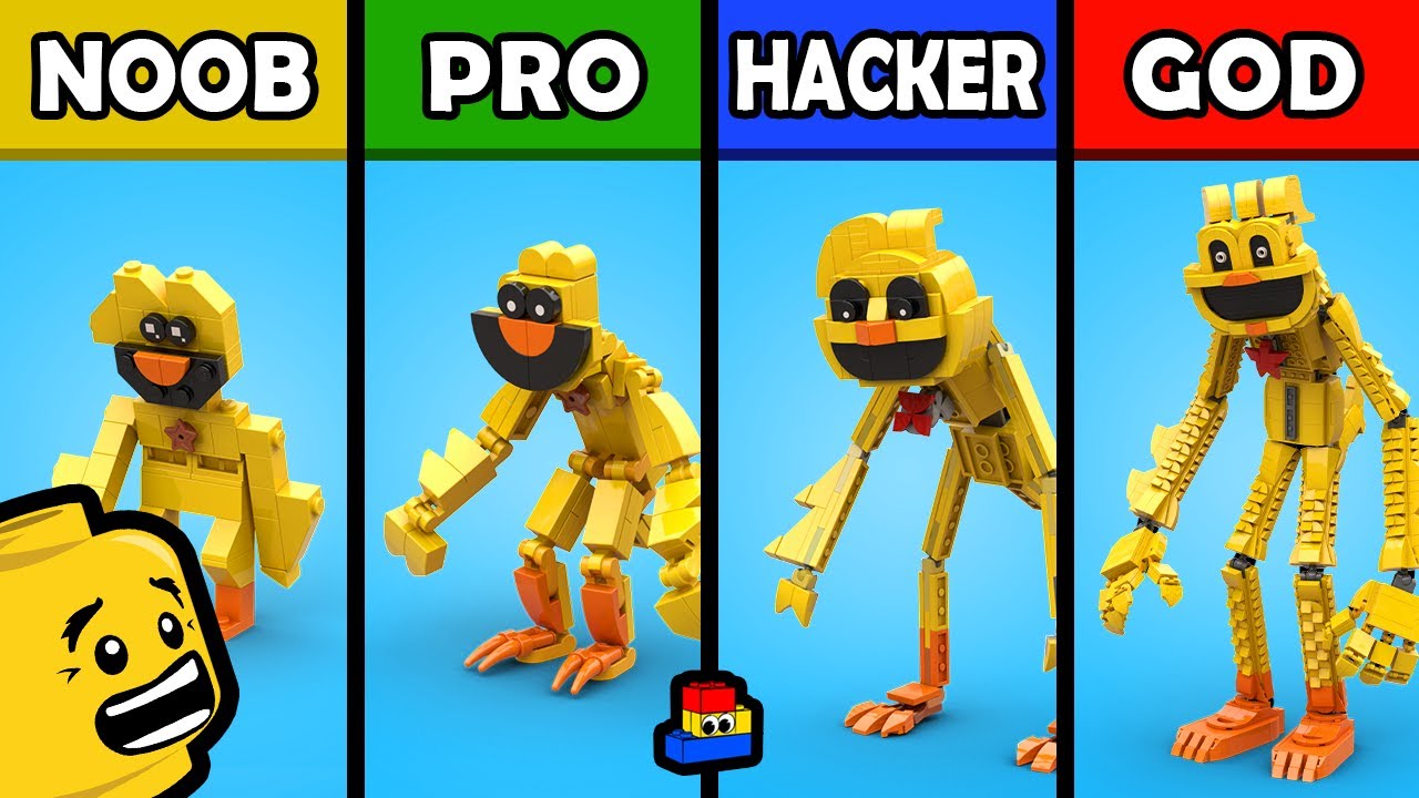 LEGO Poppy Playtime: Building KickinChicken (Noob, Pro, Hacker, and GOD ...