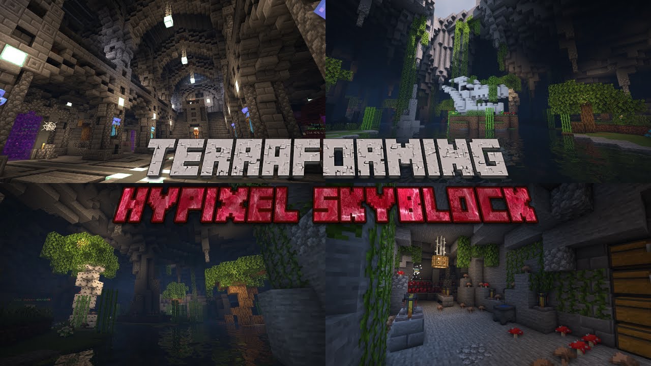 My Terraforming Project on Hypixel Skyblock | Minecraft Base Building ...