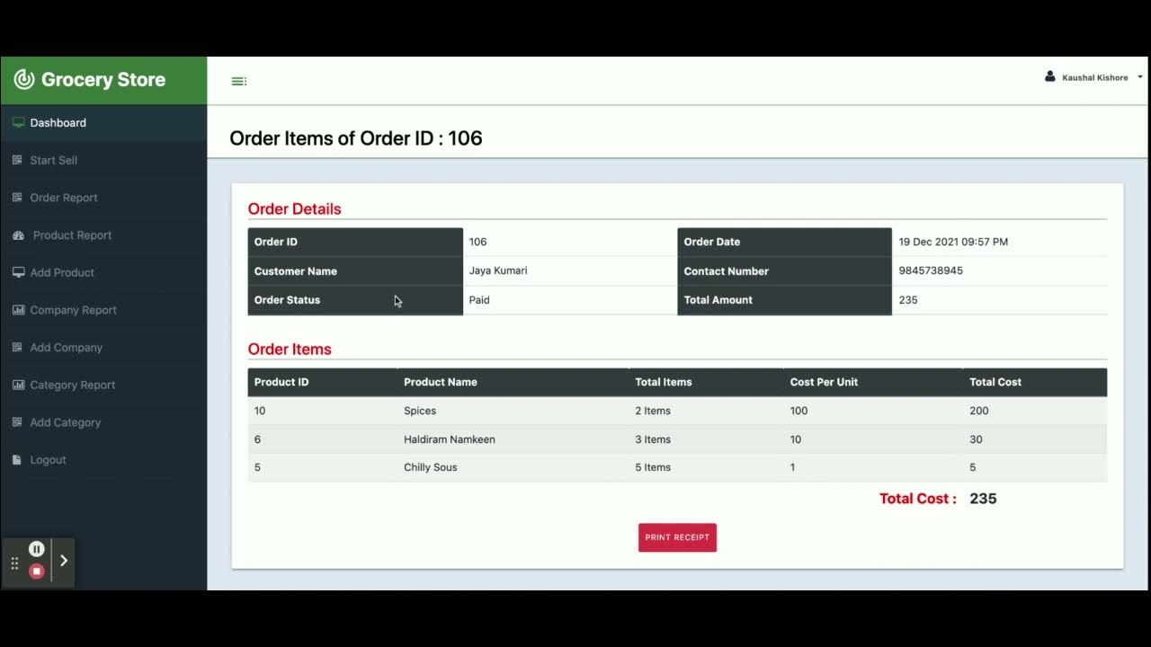 Grocery Store Management System | Spring Boot Angular Project Tutorial | Spring Boot CRUD ...