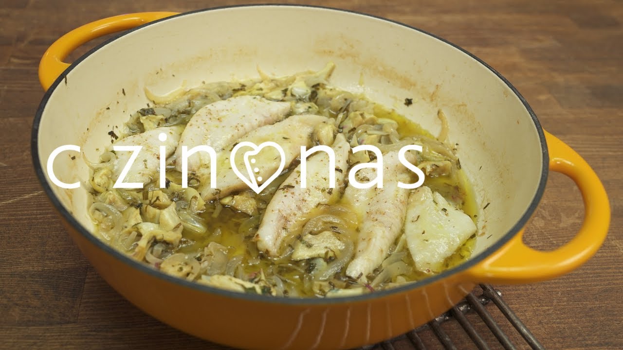 πως θα κανω ψαρι μπιανκο με αγκιναρες (χριστοψαρο) - YouTube