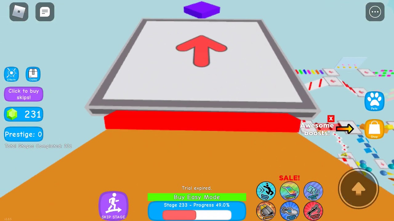Roblox makeing it to level 250 on super easy obby - YouTube