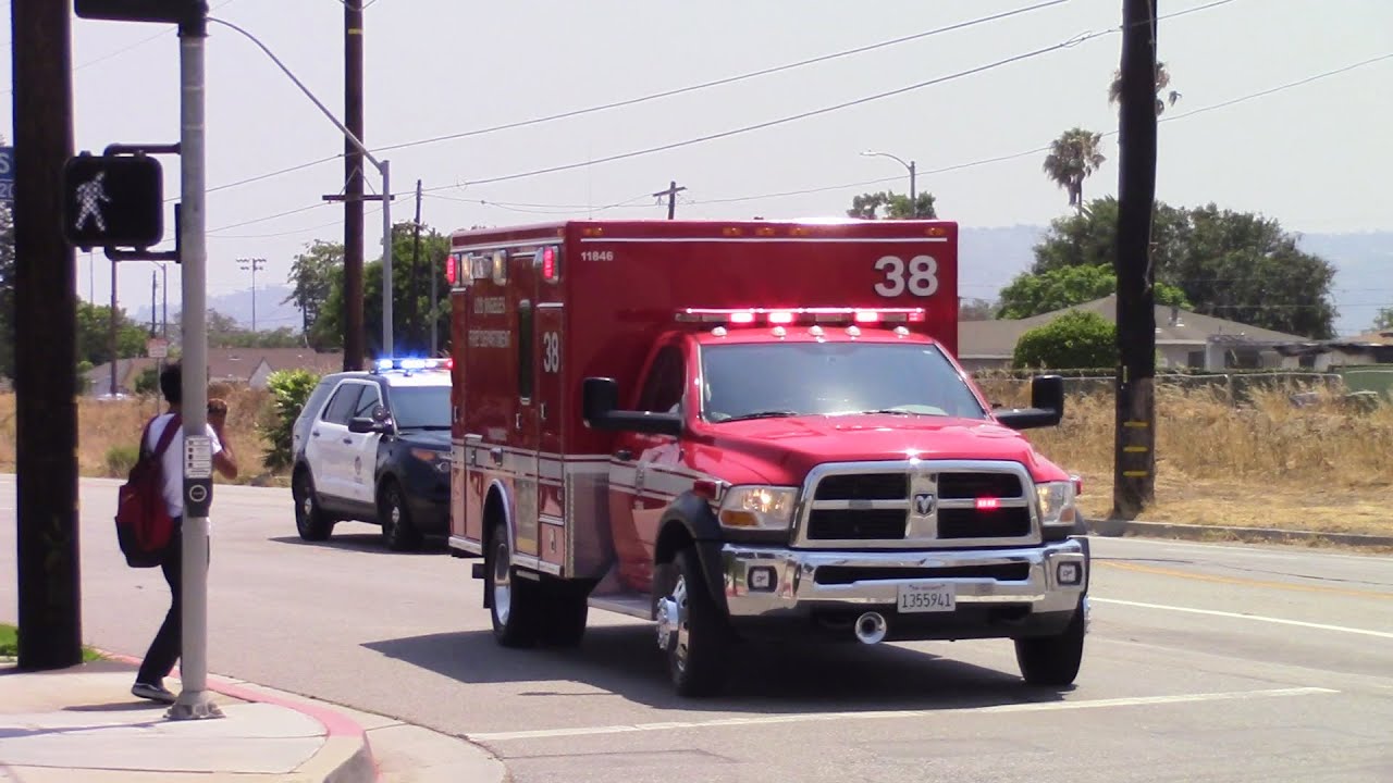 LAFD Rescue 38 & LAPD Transporting - YouTube