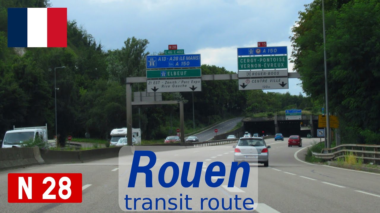 France: N28 through Rouen - YouTube