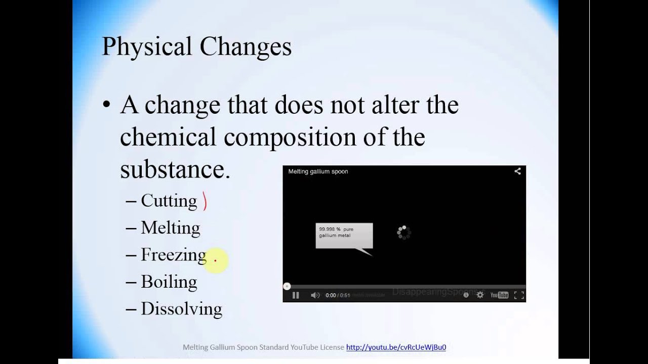 Unit 1 Physical and Chemical Changes - YouTube