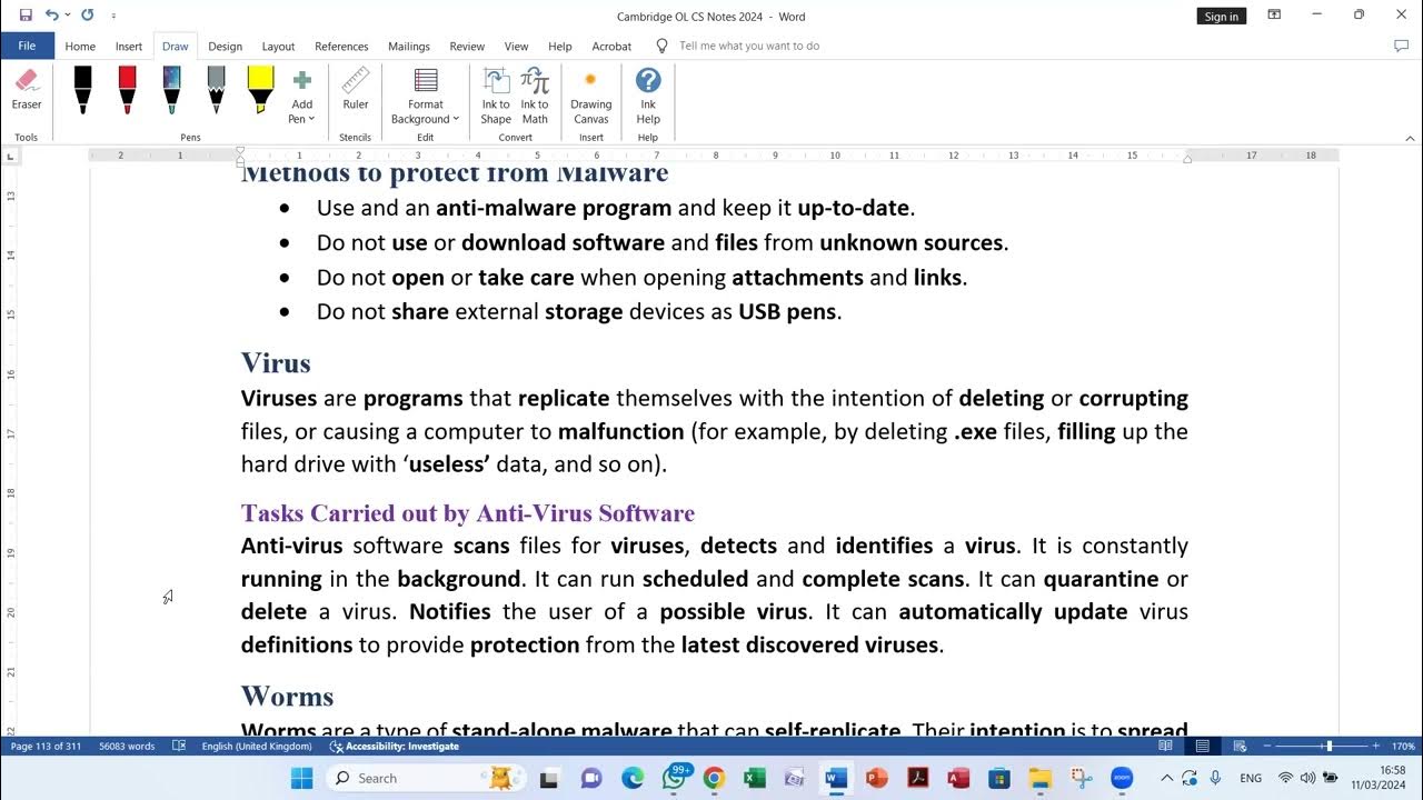 Cambridge Computer Science Chapter 5 The Internet and its Uses Part 2 Malware - YouTube