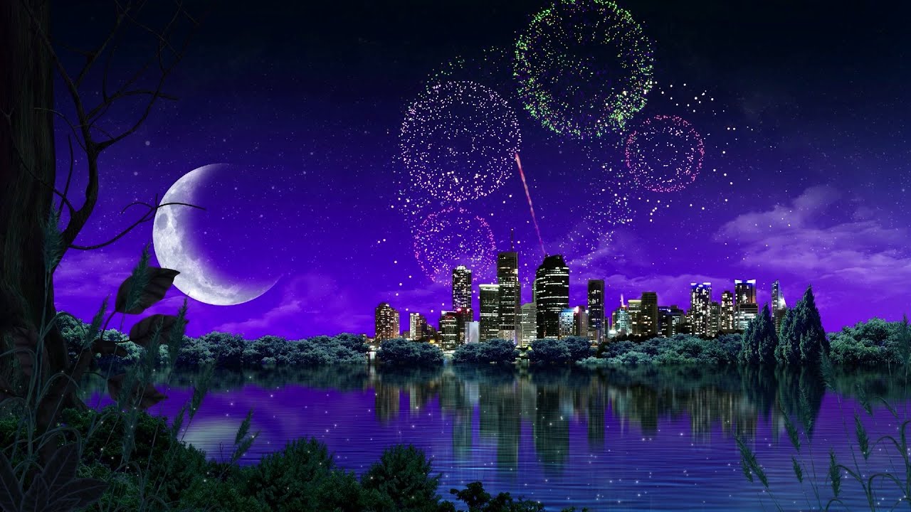 Fireworks in the city | No Copyright Motion Video Background | No ...
