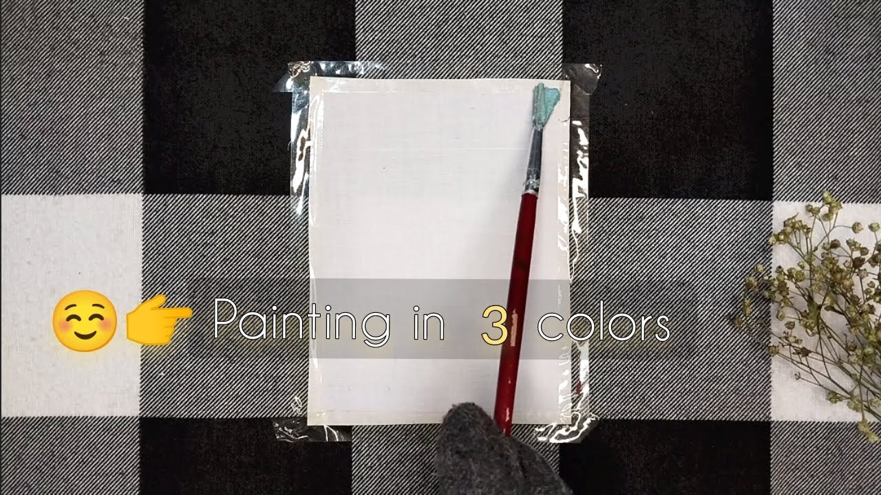 #Acrylic landscape painting in 3 colors |Easy painting step by step ...