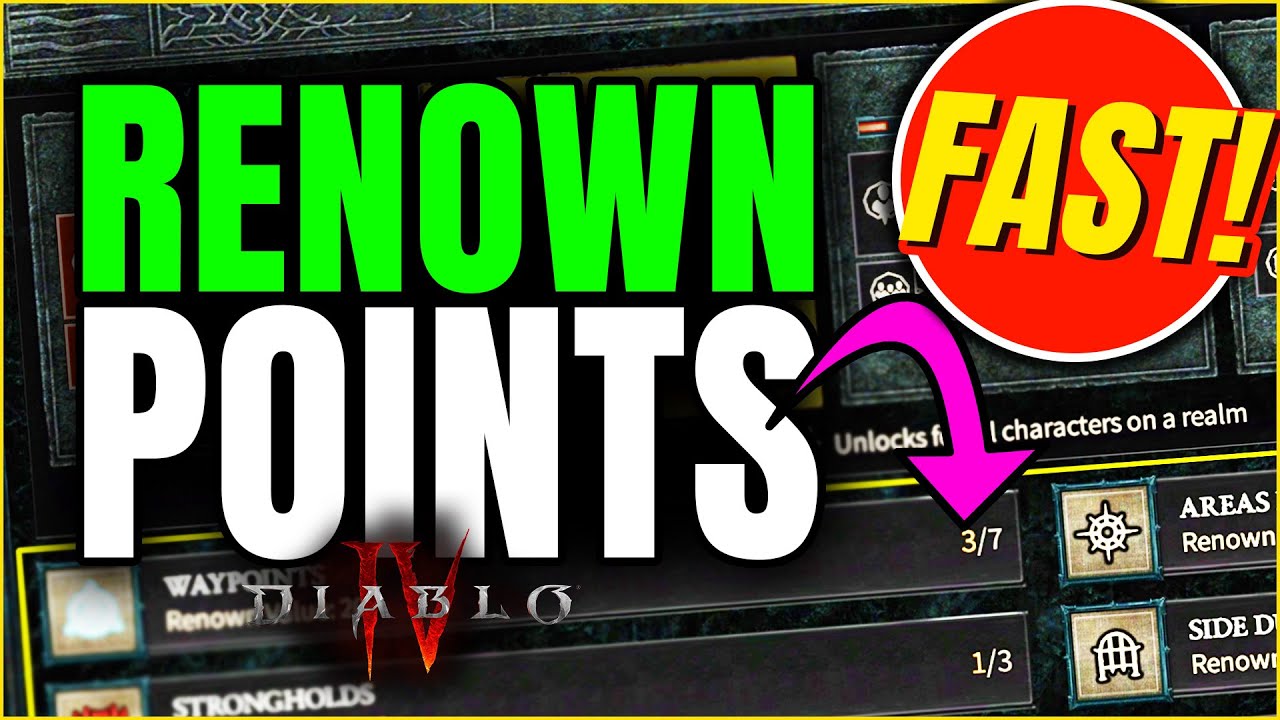 What is RENOWN in Diablo 4 & What Activities Give Renown Points - YouTube