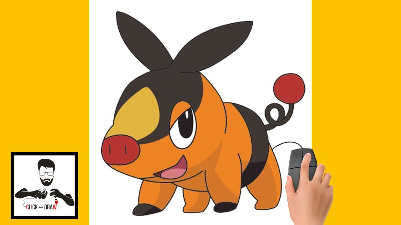 Tepig Drawing !! Pokemon Week , Day -5 !! CLICK and DRAW !! pokemon ...