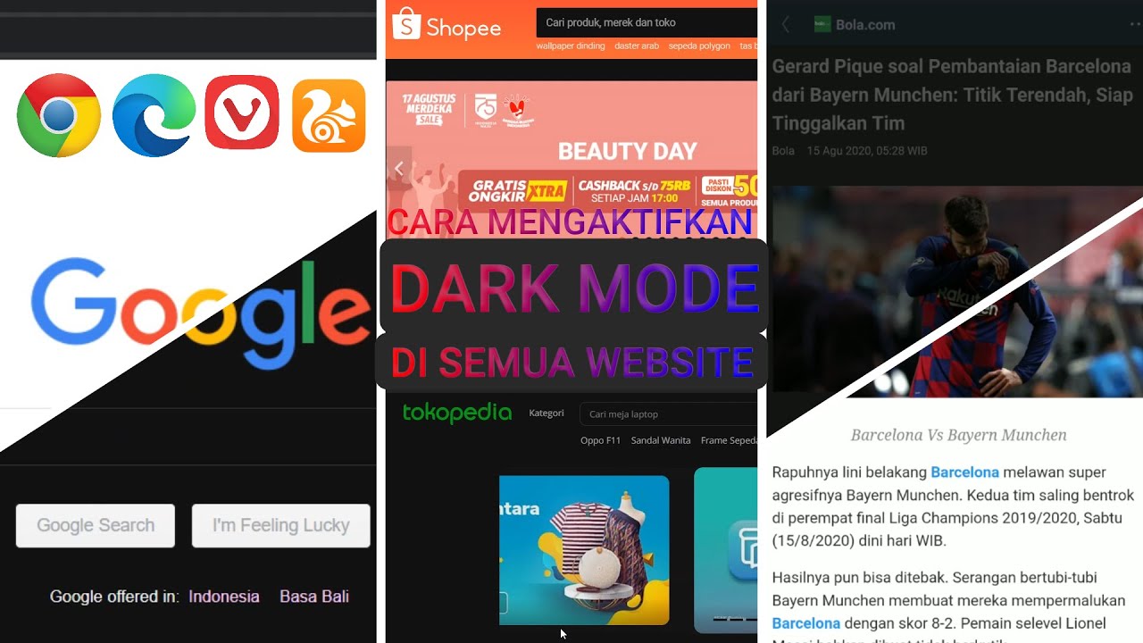 Cara mengaktifkan Dark Mode pada semua Website di berbagai browser ...