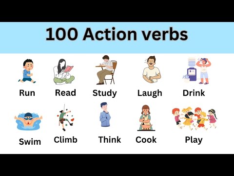 100 action verbs vovabulary - YouTube