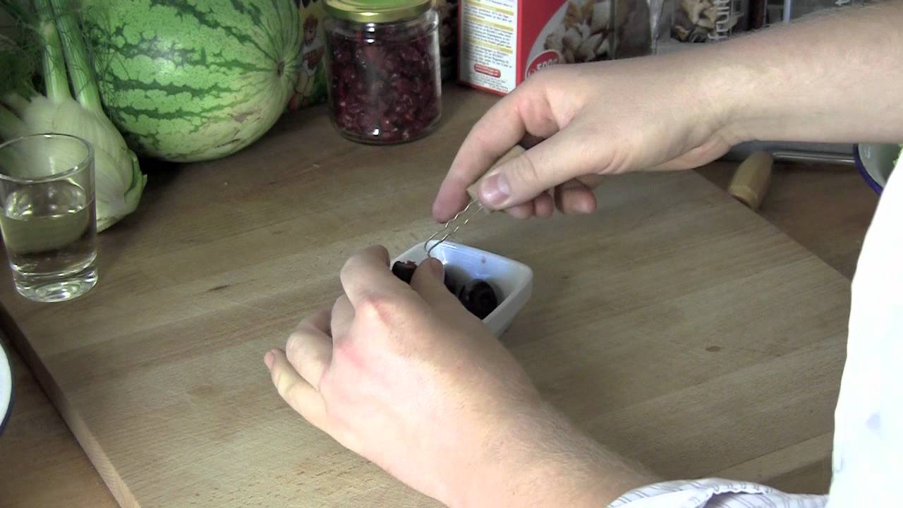 Removing cherry seeds - how to make cherries seedless - YouTube