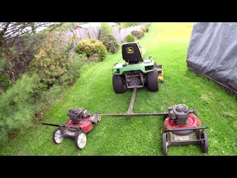 Triple mowing decks for large lawns huge time saver. - YouTube