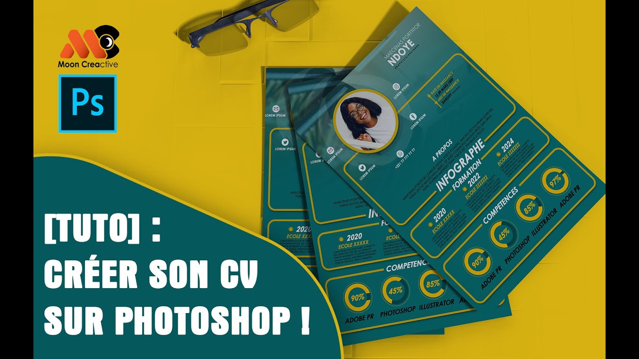 [TUTO] CREER SON CV SUR PHOTOSHOP - YouTube