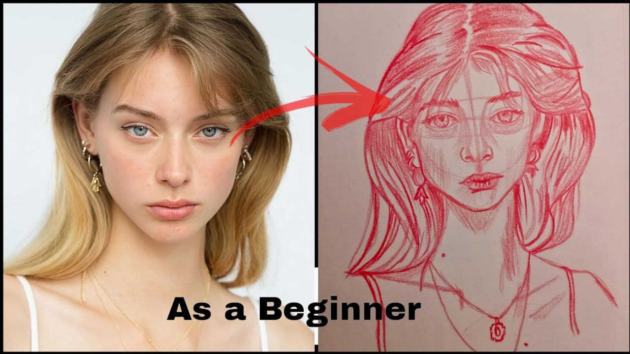 Portrait drawing with Pencil color As a Beginner|| Time-Lapse Video ...