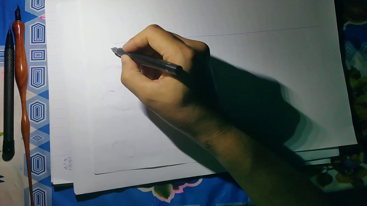 How to hold fountain pen and move arm - YouTube