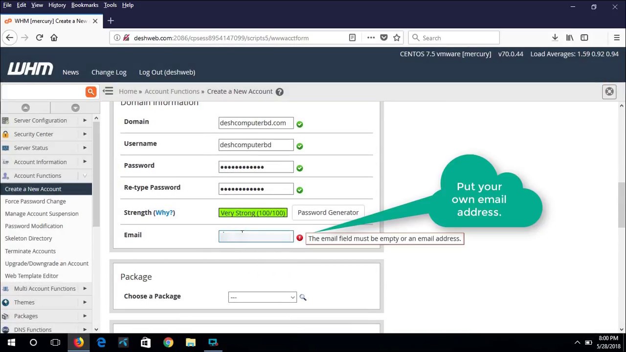 Creating Cpanel Whm How To Create A Cpanel Youtube