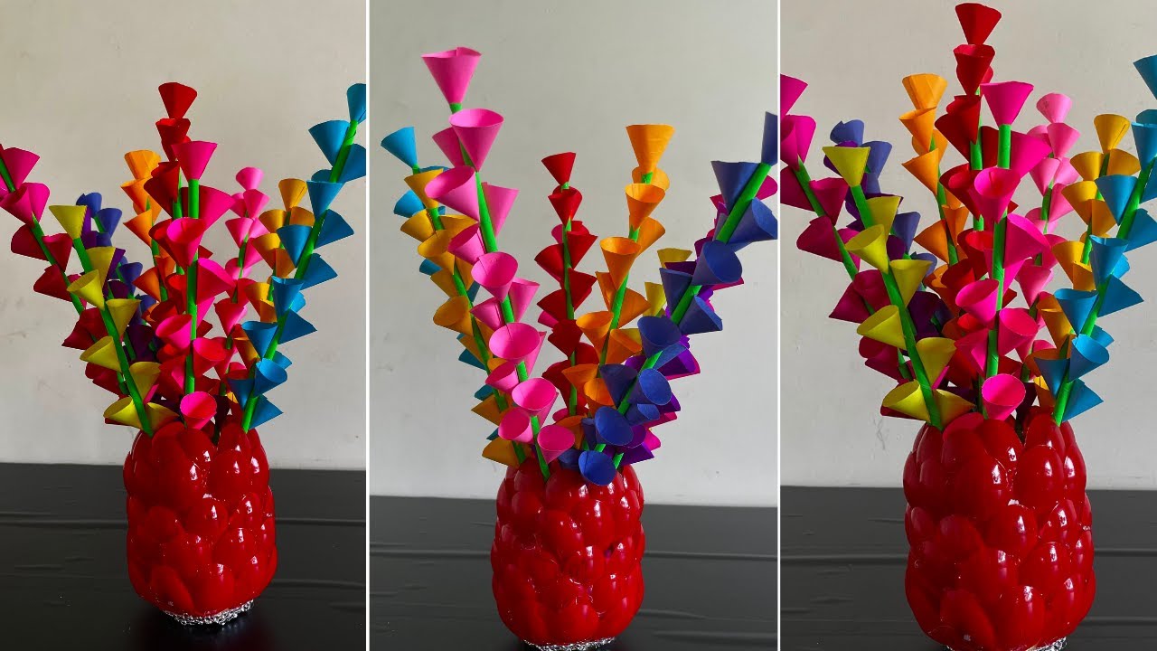 plastic spoon flower vase new || recycled plastic spoon || plastic ...