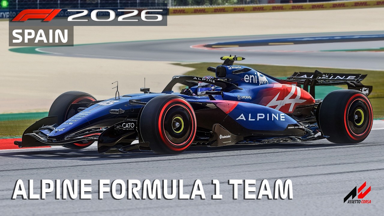 F1 2026 V12 Alpine Formula 1 Team Livery Concept Circuit de Barcelona ...