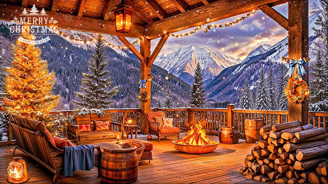 Christmas Fireplace Ambience 🔥 Cozy Christmas Carols with Crackling ...