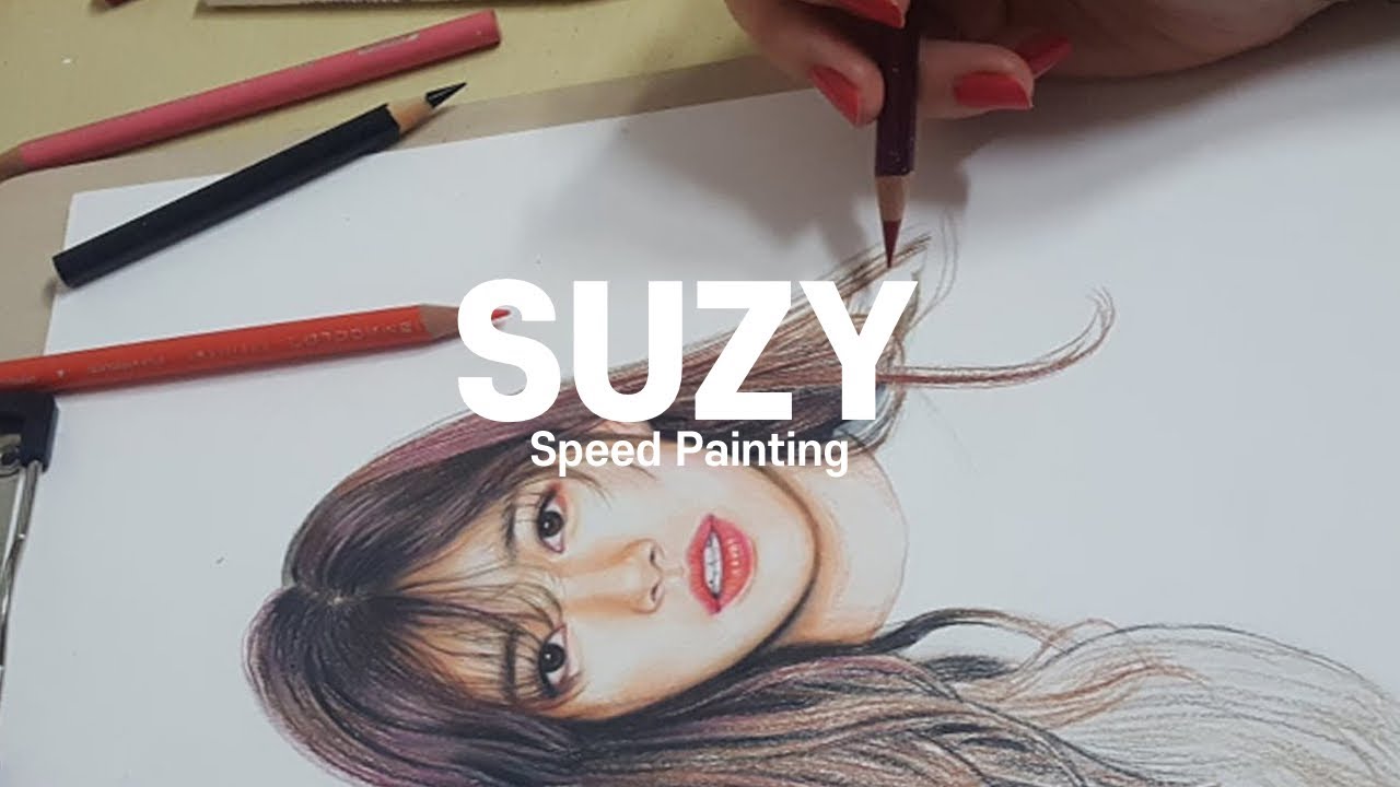 수지 색연필 그림 Suzy Speed Painting - YouTube