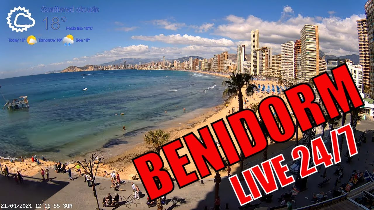 Benidorm Live Beach Cam 🇪🇸 Streamed 21st April 2024 (1) - YouTube