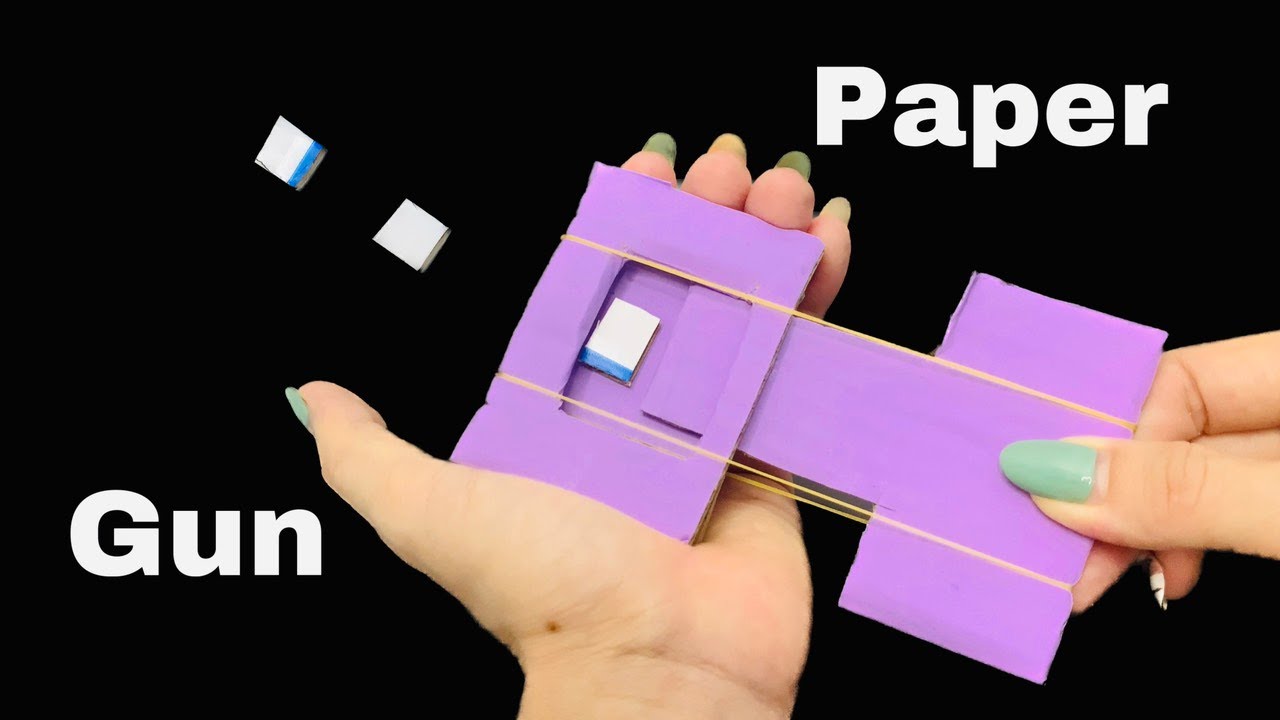 How to make a paper gun that shoots very simple / Minin Art - YouTube