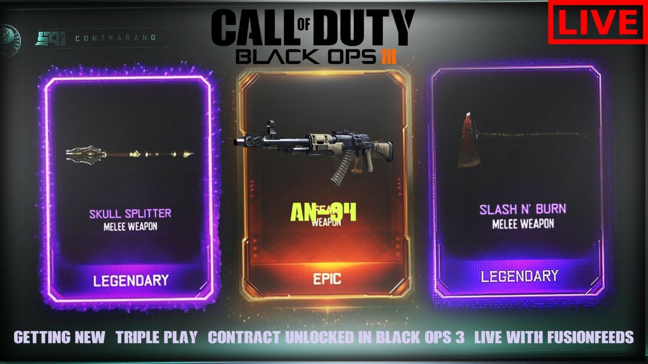 NEW "TRIPLE PLAY" CONTRACT IN BO3! (BO3 DLC WEAPON BRIBE) - YouTube
