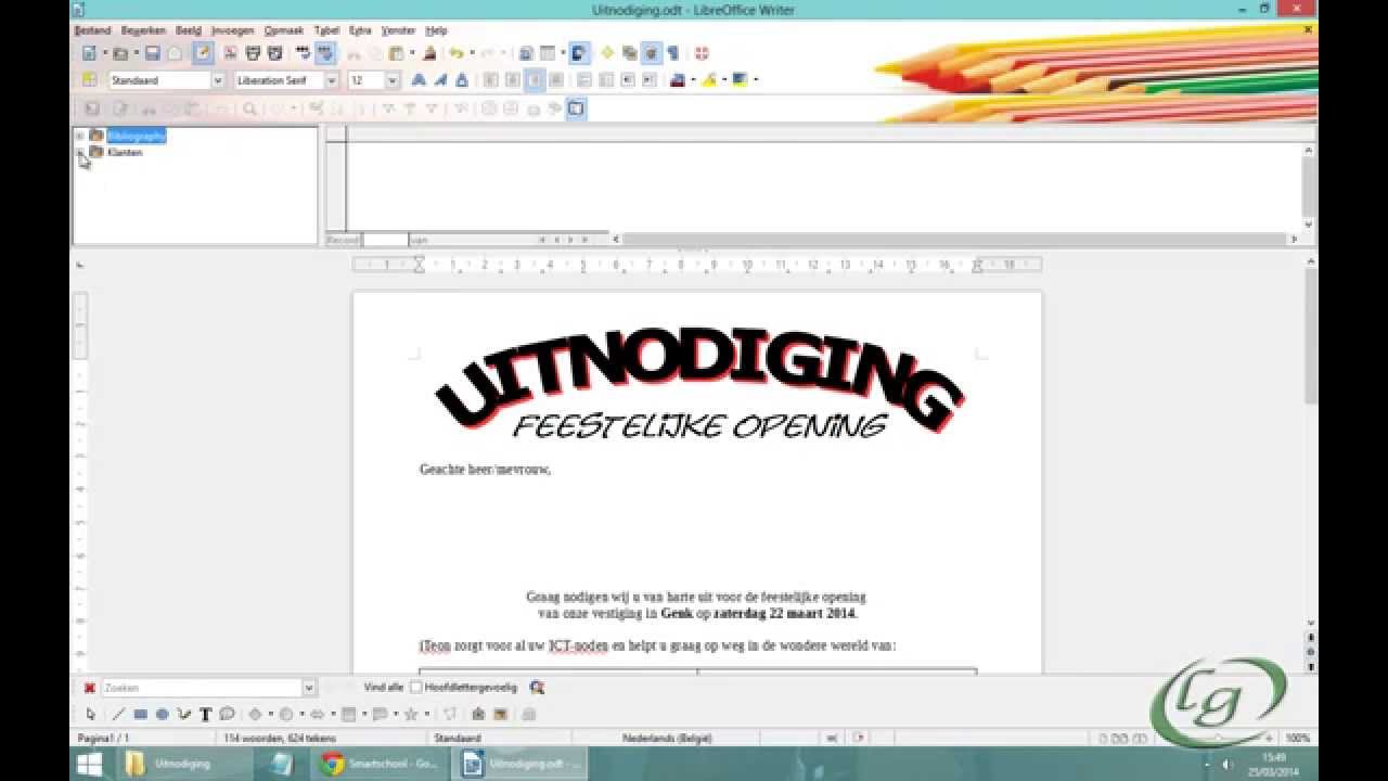 Standaardbrief (Libreoffice Writer + Base) - YouTube