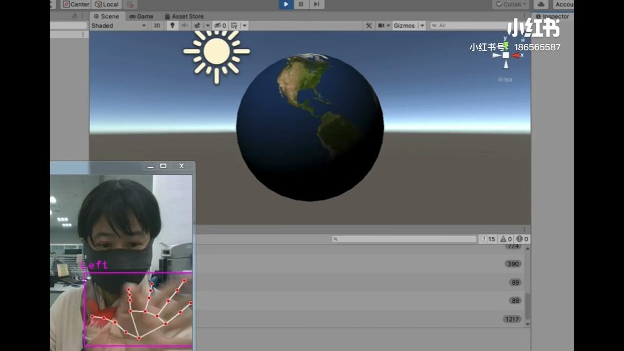 Unity + Python cvzone hand tracking control - YouTube