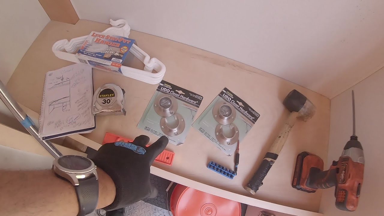 Lido Stainless Hanger Closet Rod Install | DIY Off Grid RV Van Build ...