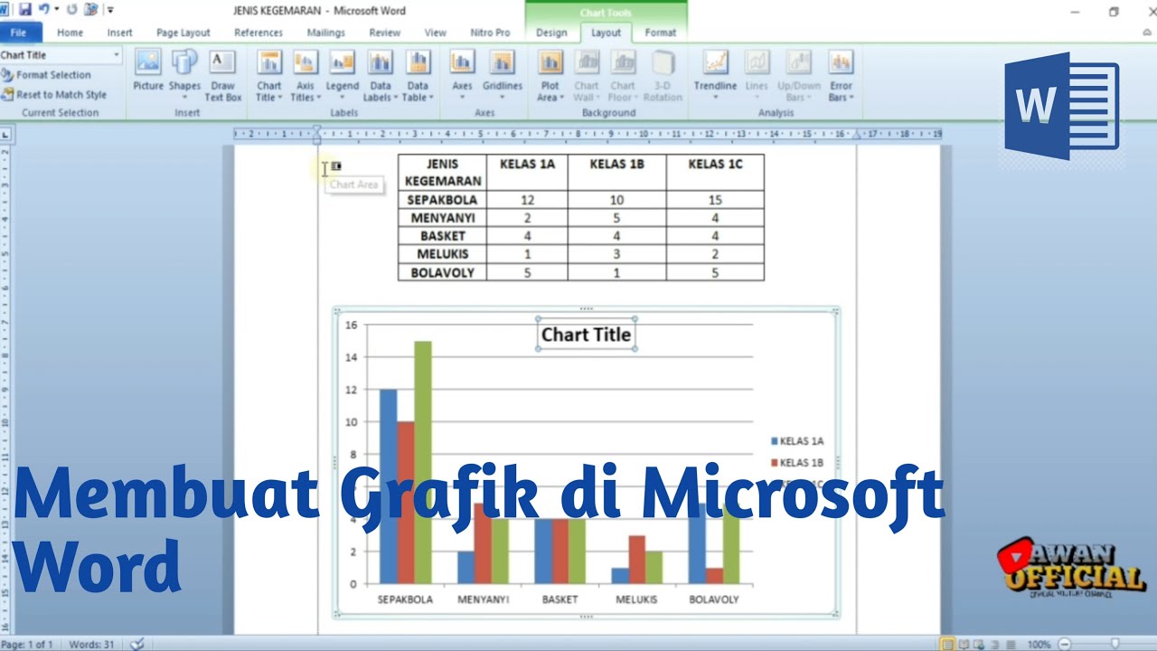 Cara Membuat Grafik-Microsoft Word - YouTube