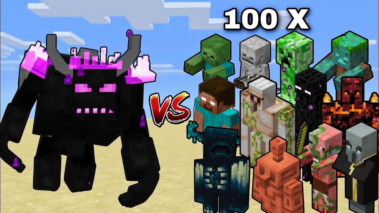 The Ender King vs Every minecraft mob X 100 - minecraft mob battle ...