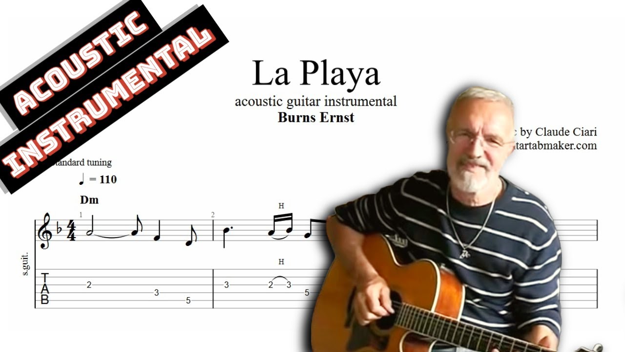 La Playa TAB - instrumental acoustic guitar tabs (PDF + Guitar Pro) - YouTube
