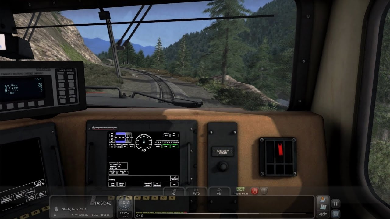 AC4400CW - FULL THROTTLE 0-40mph with a freight train 3027 tons - YouTube