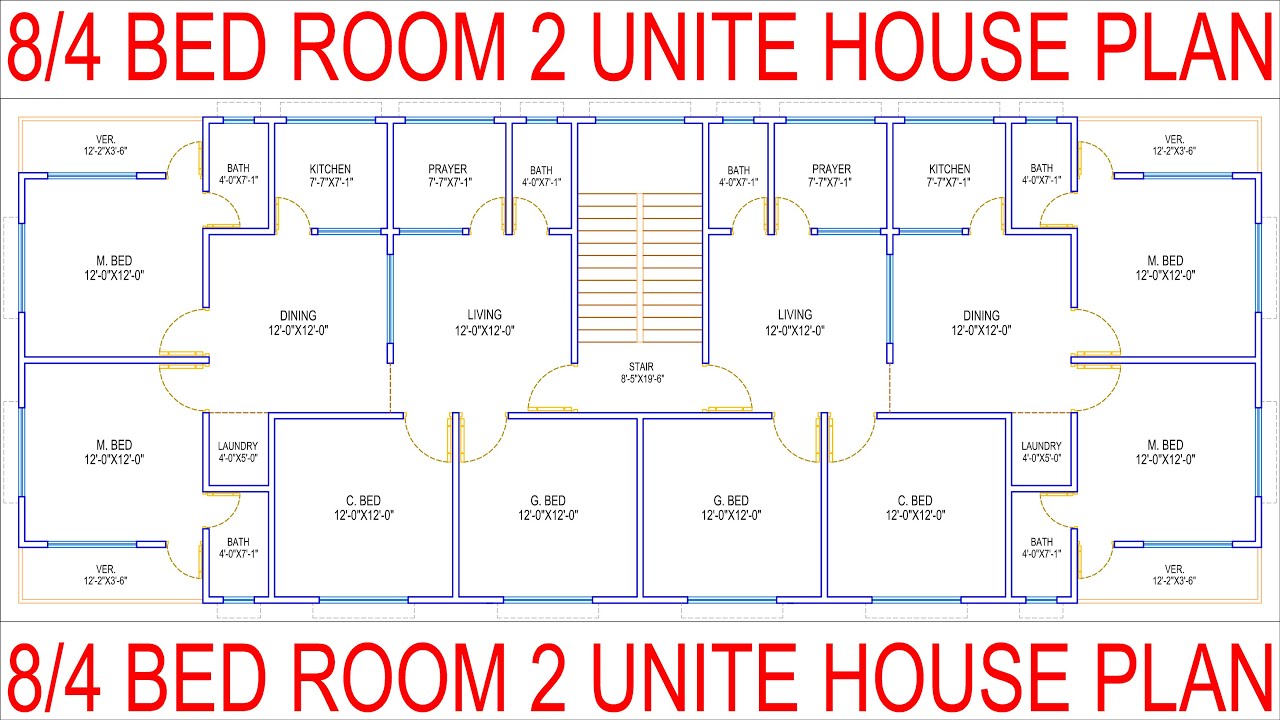 8 Room House Plan House Design 8.8x8.5 With 3 Bedrooms House Plans