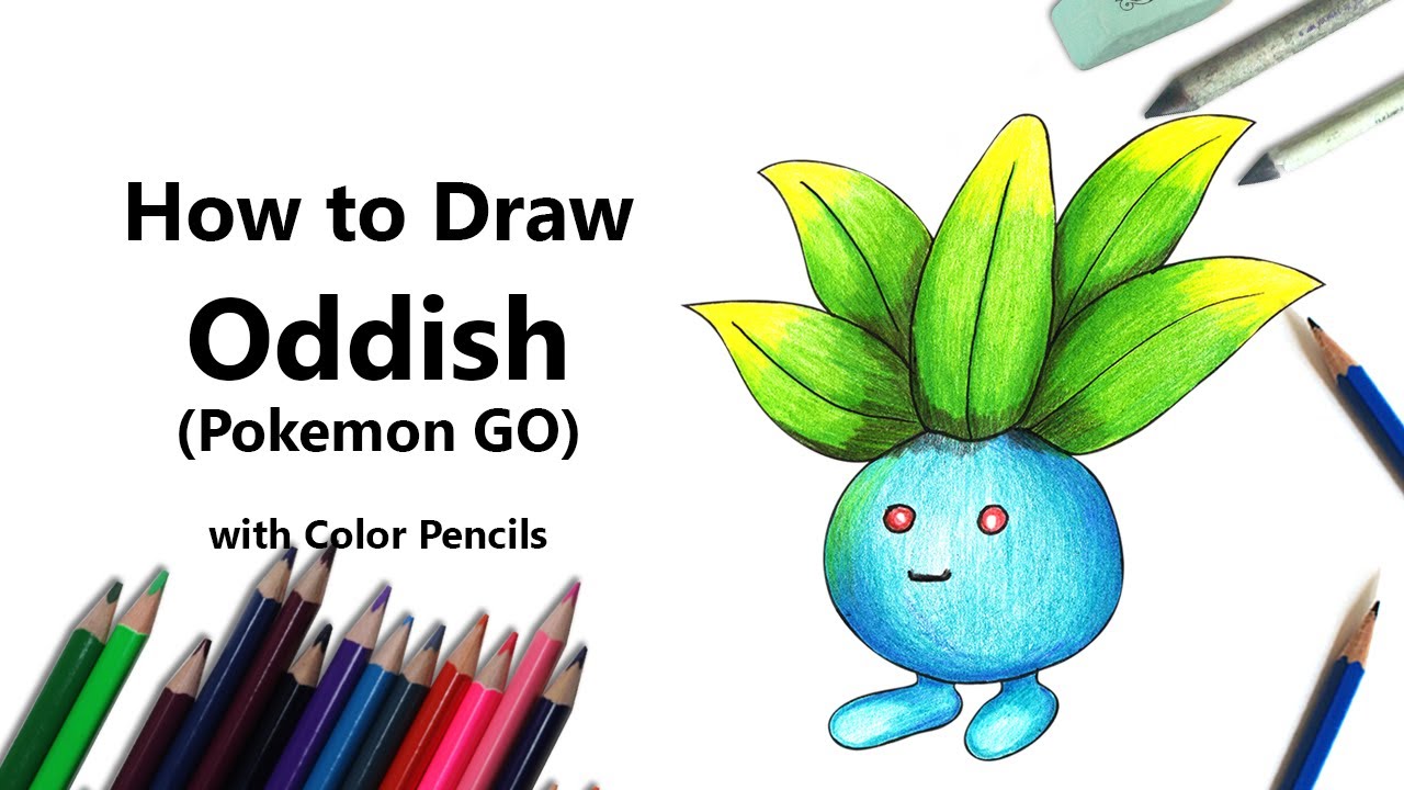 How to Draw a Oddish from Pokemon GO with Color Pencils [Time Lapse ...