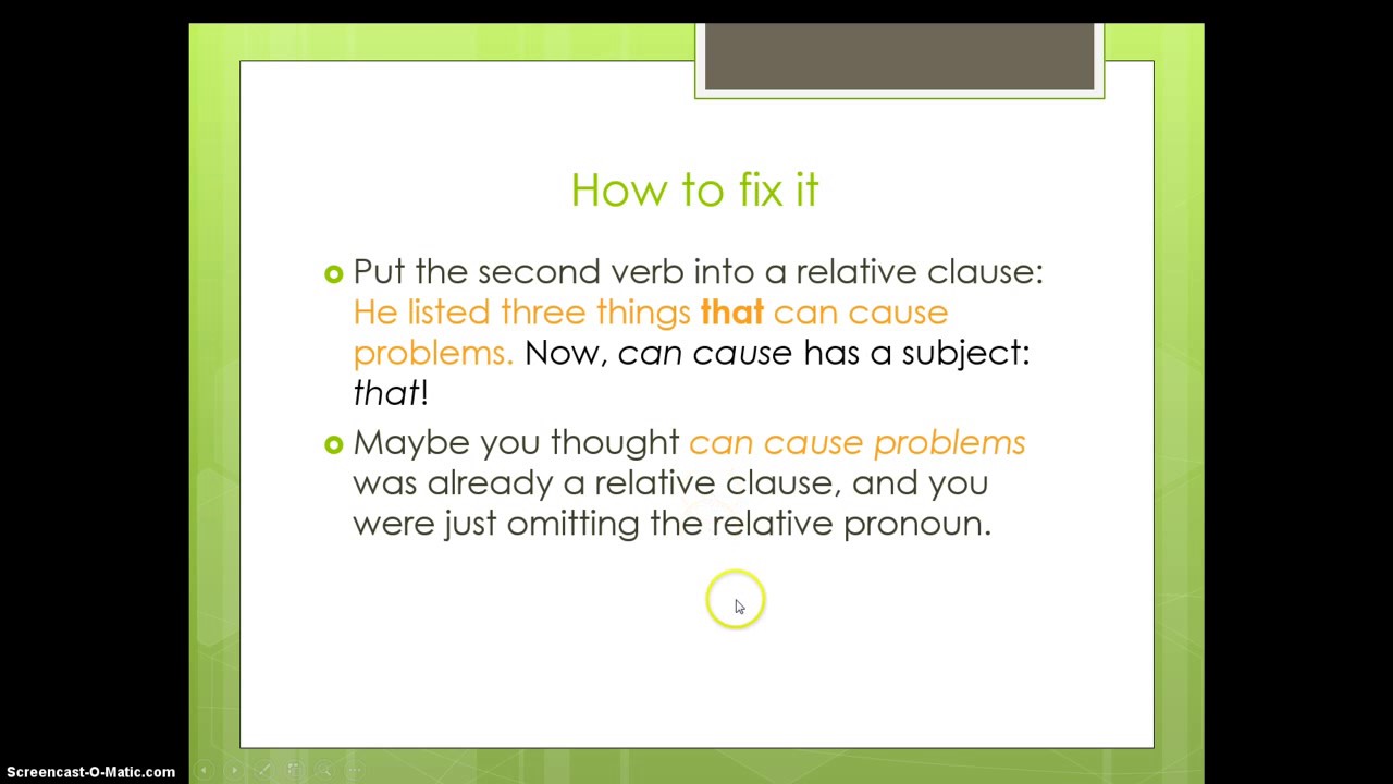 Too many verbs, not enough subjects - YouTube