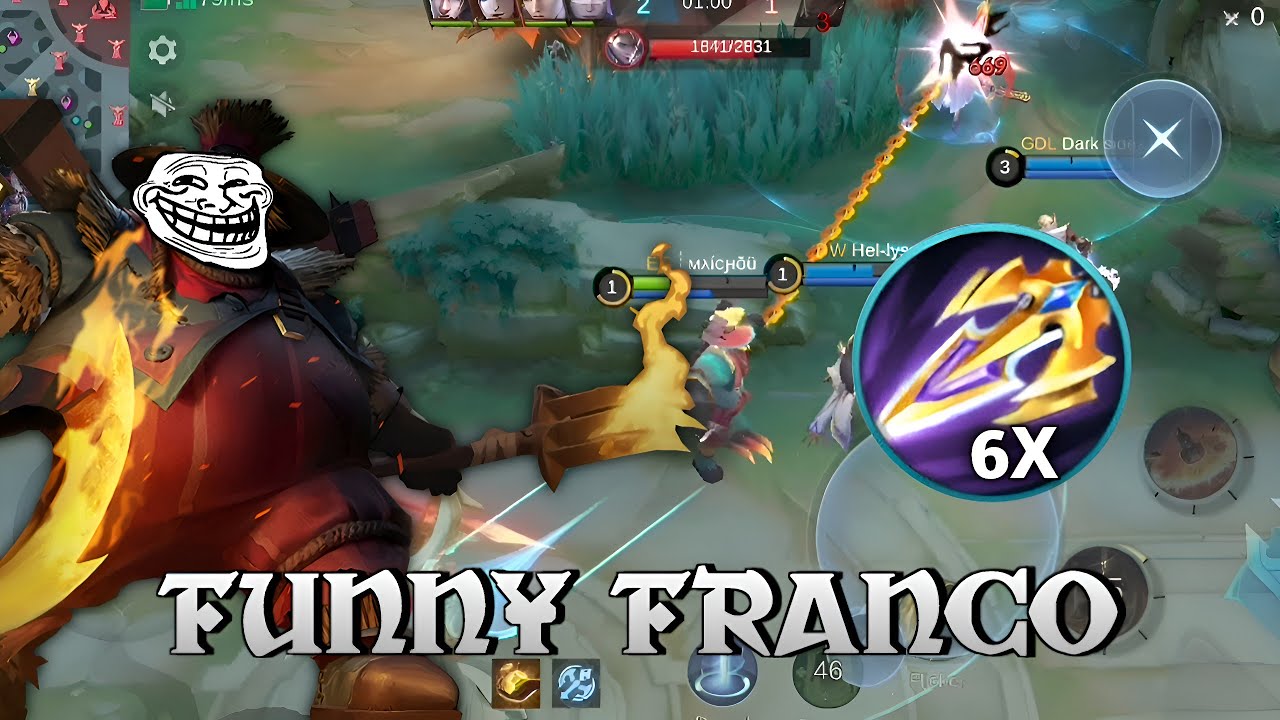 Funny Franco Hook| Funny franco moments| funny franco mobile legend ...