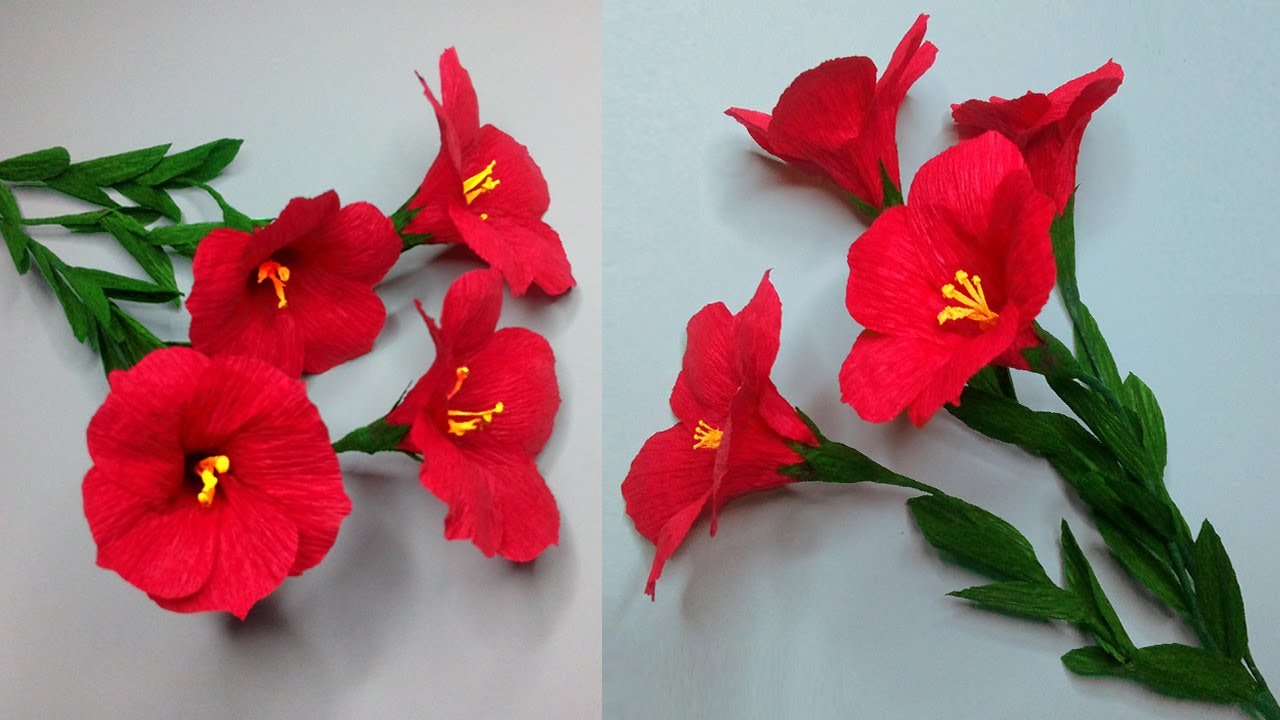Easy And Simple Petunia Paper Flower / Crepe Paper Flower / DIY Paper ...