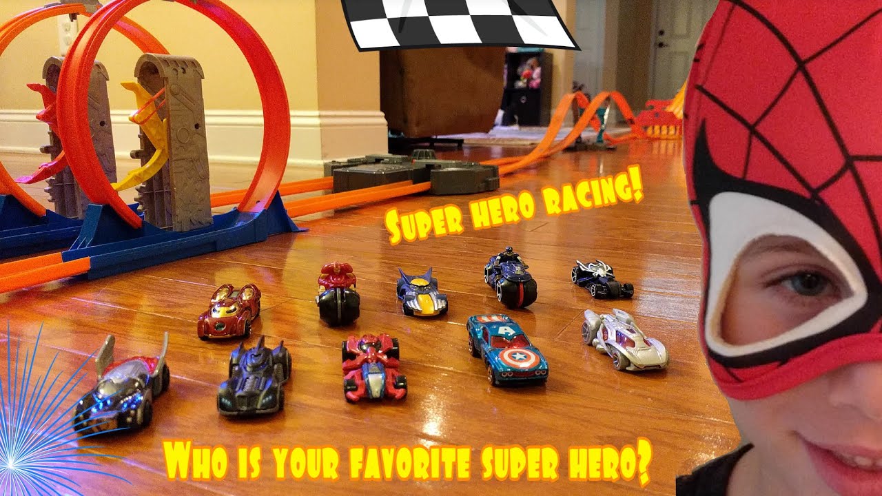 Hot Wheels Super Hero Race Track Challenge for Kids - Loop Launcher ...