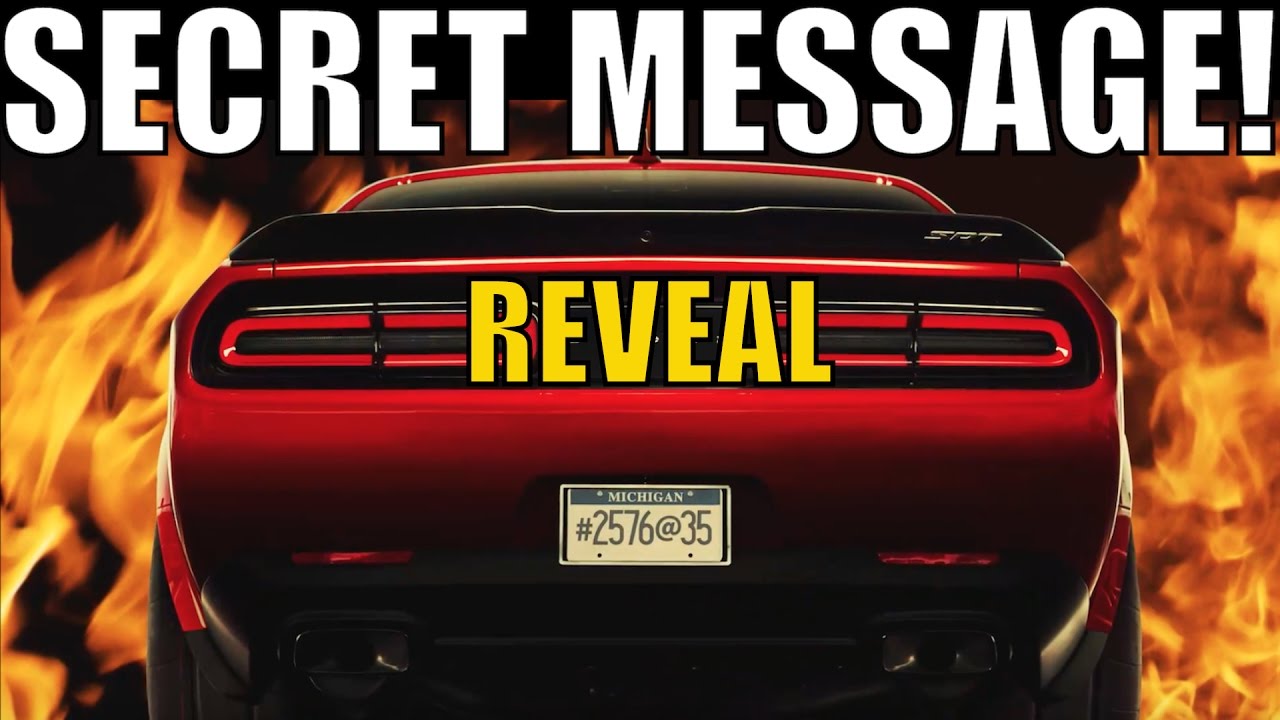 2018 Dodge Challenger SRT Demon - SECRET MESSAGE LICENSE PLATE REVEAL ...