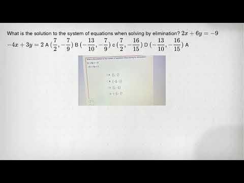 What is the solution to the system of equations when solving by ...