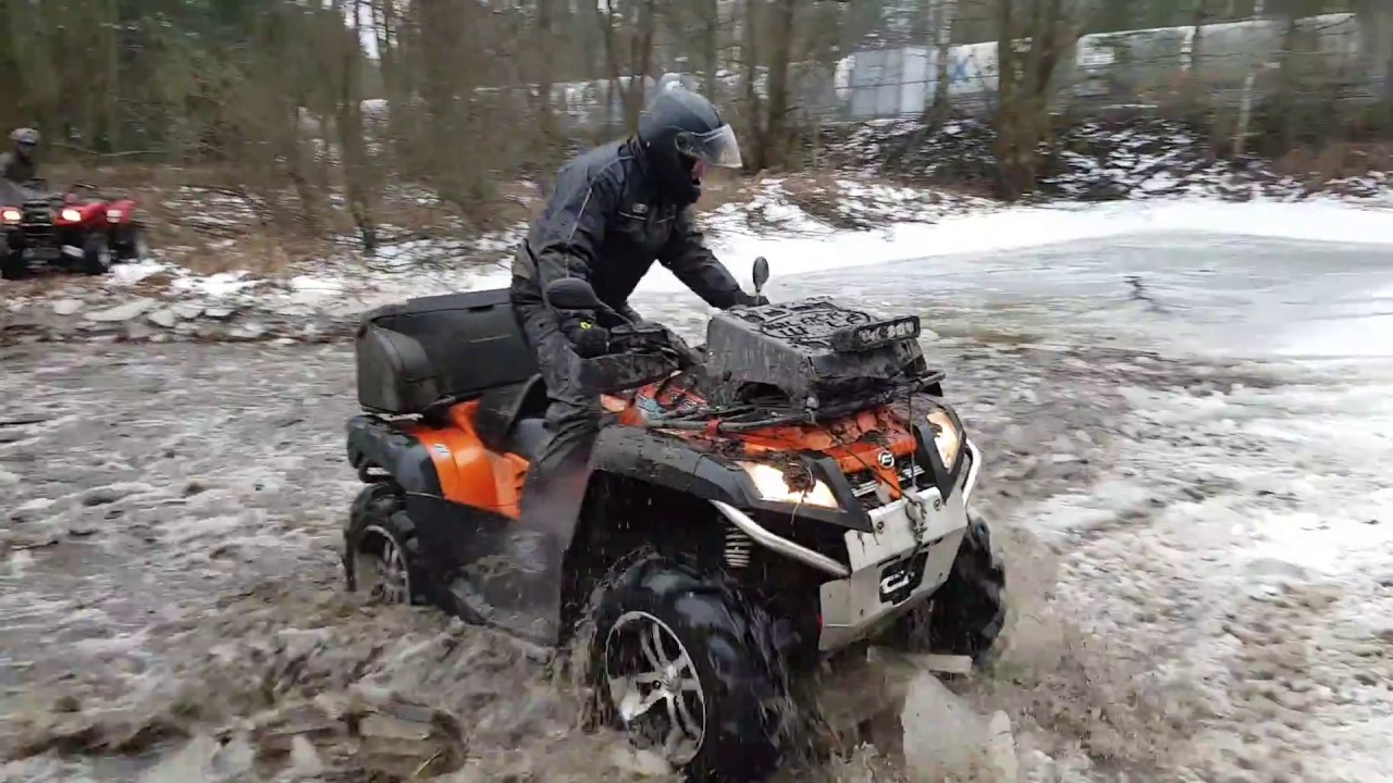 Crazy driver ATV Test Kawasaki vs Cf Moto vs Grizzly splashing in the ...