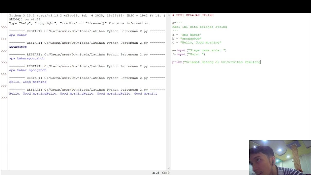 Belajar Python #strings (Farhan Tri R) - YouTube