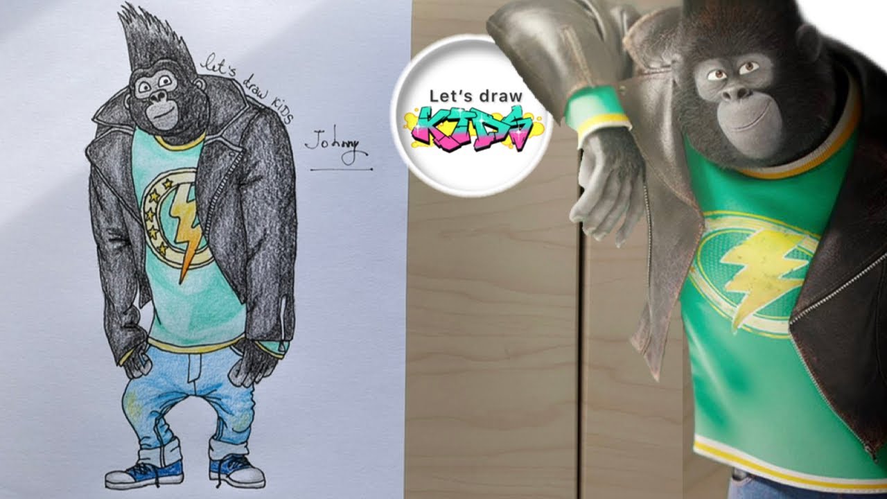 Gorilla JOHNNY from Sing Movie drawing / Sing 2 Characters drawing ...